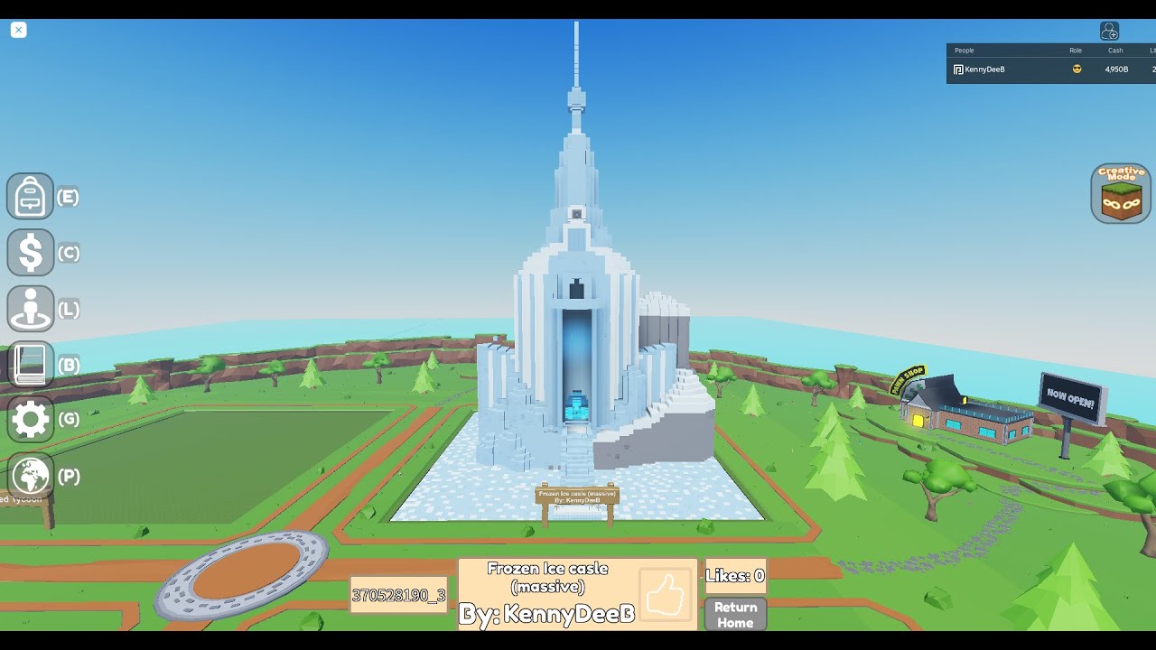 Roblox block tycoon Frozen ice castle! - YouTube