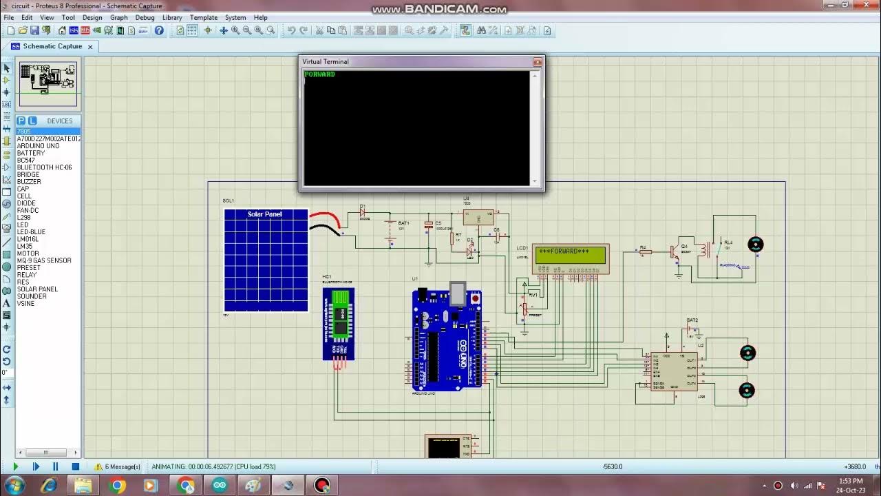 Solar Powered Bluetooth Controlled Grass Cutting Robot || Proteus Simulation - YouTube