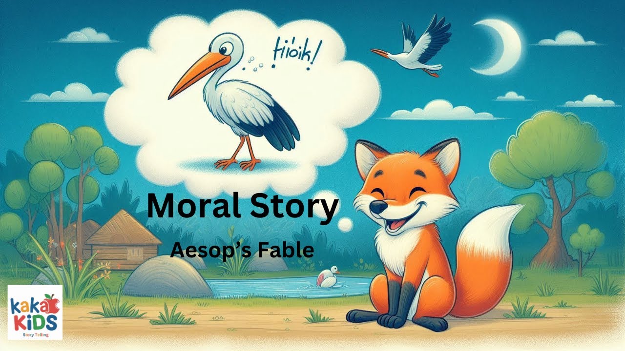 The fox & The Stork, Aesop's Fable, Bedtime Stories for Kids, Moral ...