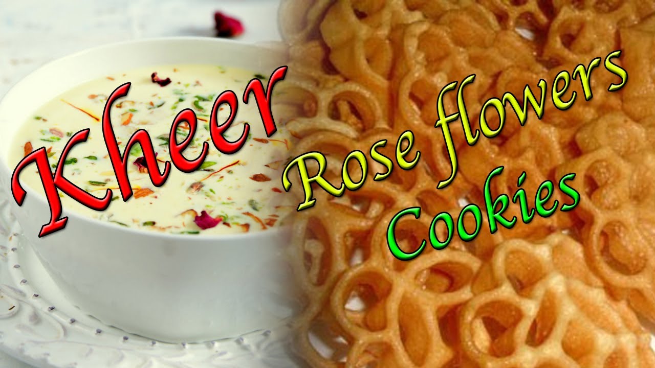 Ramadan Special Keer Badam Indian Dessert And Rose Flower Cookies Sweet ...
