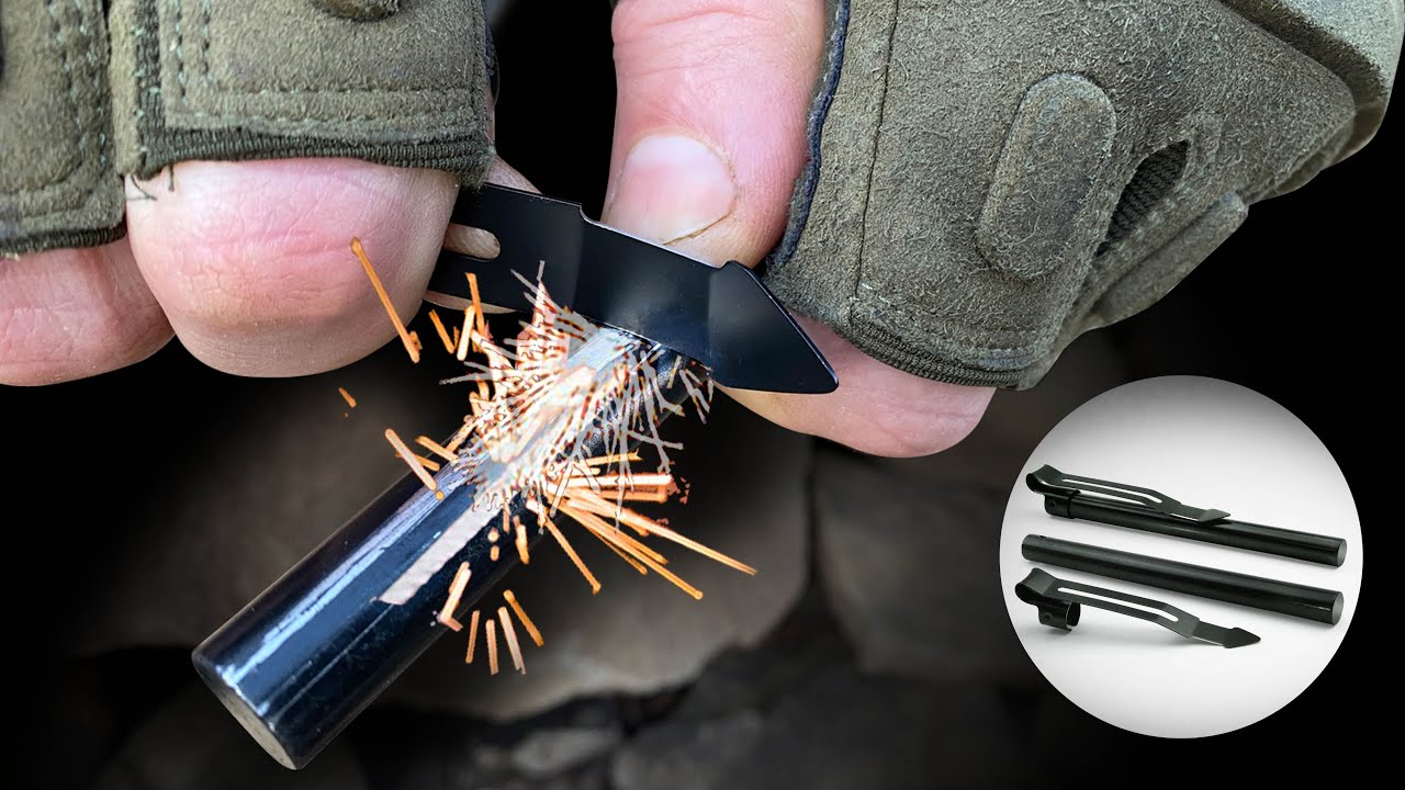 Sparkmate: Fire Starter Rod with an Integrated Scraper Clip - YouTube