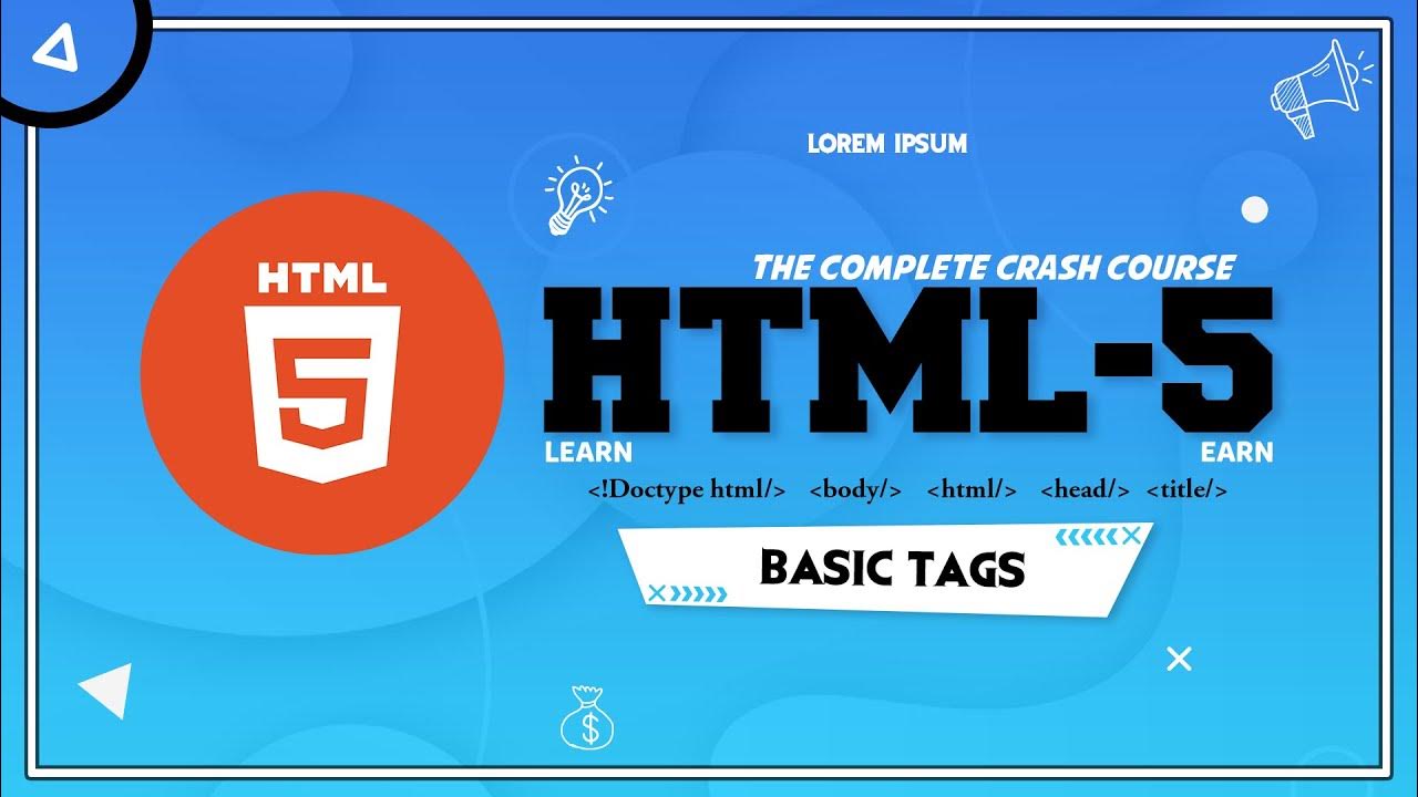HTML5 CRASH COURSE - BASIC TAGS [Day-03] - YouTube
