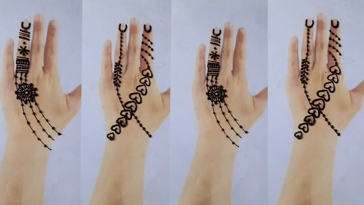 easy stylish back top 2 stylish mehndi design || simple back hand ...