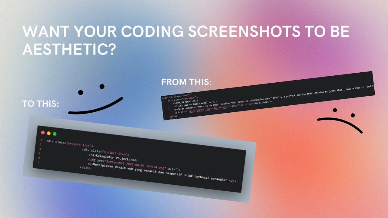 want your coding screenshot to be aesthetic? - YouTube