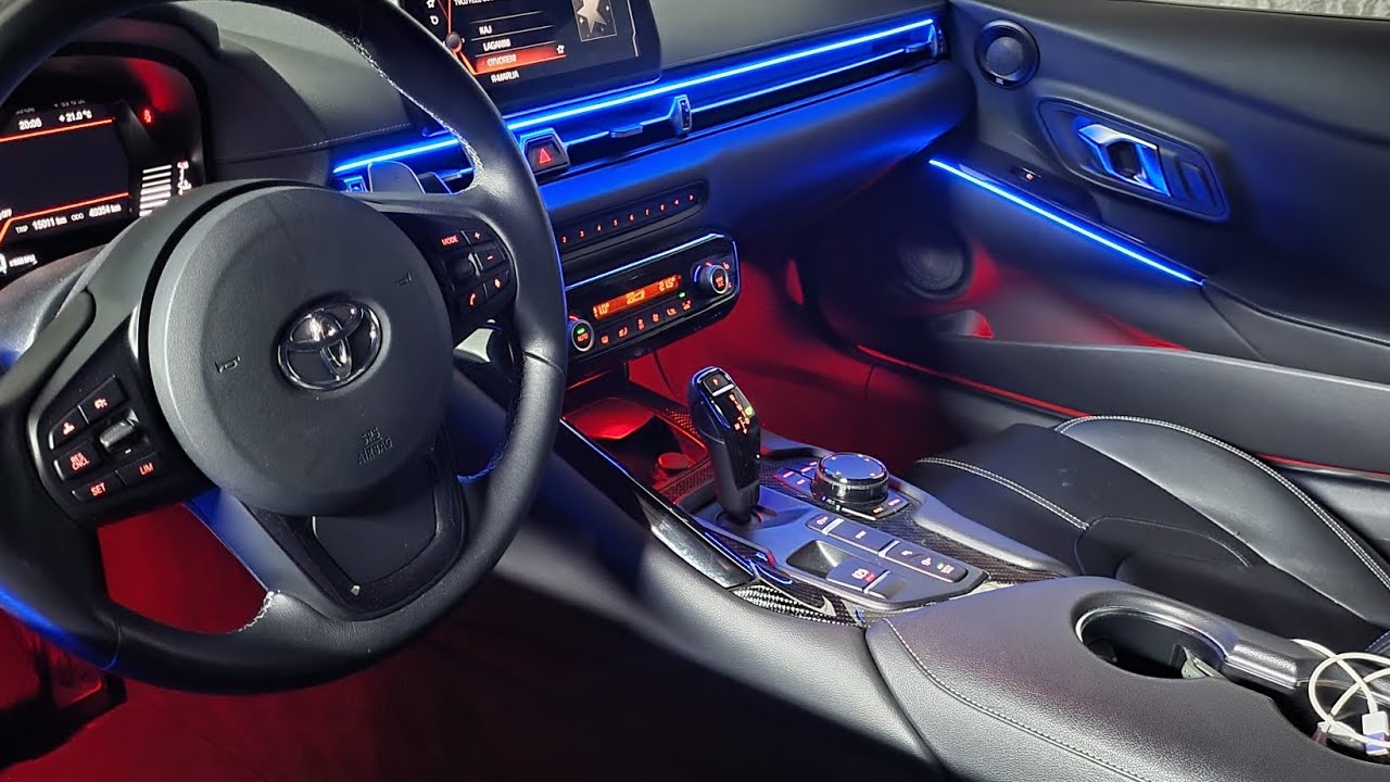 Toyota Supra A90 Ambient lights installed - YouTube