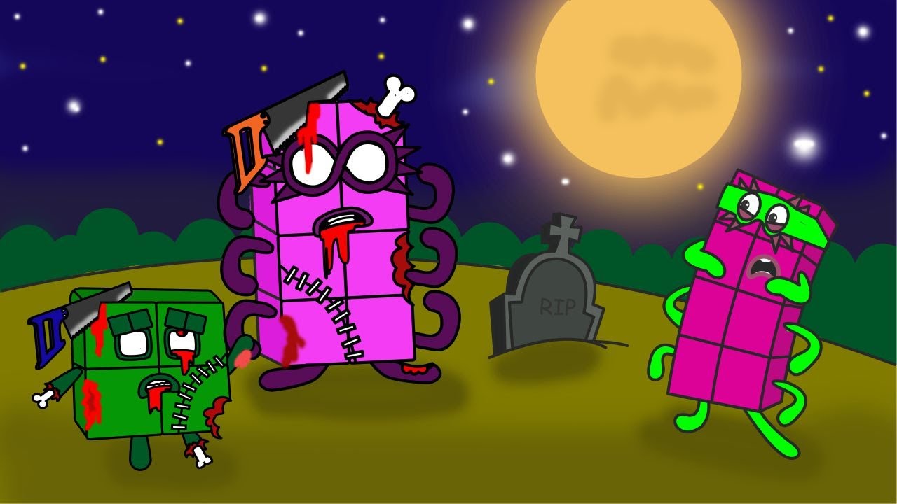 Numberblocks 4 and 8 Zombies, Journey to the Dark World - Numberblocks ...