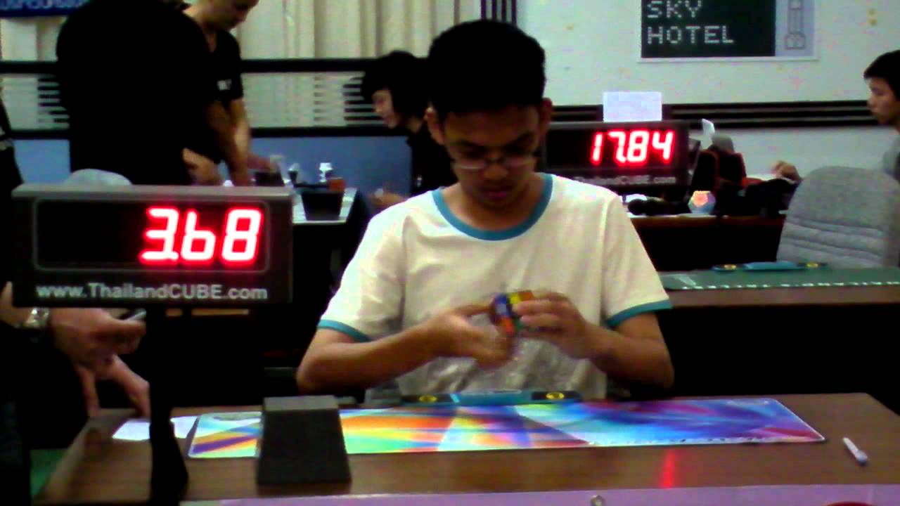 3x3 Rubik's cube asian record: 6.78 seconds Nipat Charoenpholphant ...