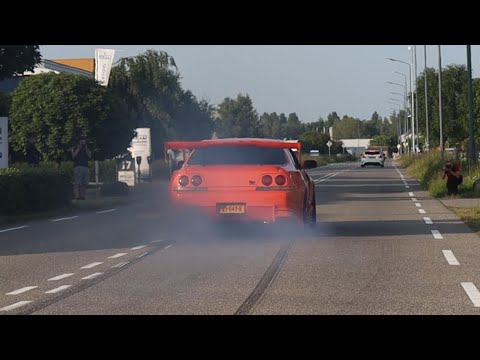Sportscars Accelerating loud! R33 Bee*R B332R Crazy Powerslide! 12X GT ...