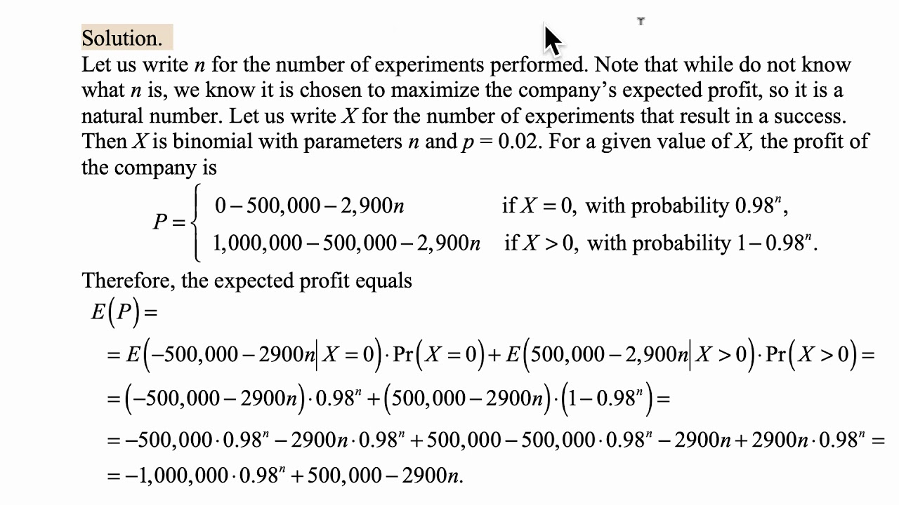 Exam P exercise for March 13, 2017 - YouTube