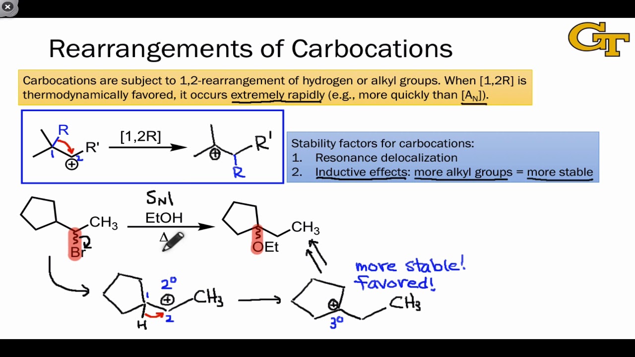 19.05 Carbocation Rearrangements in Unimolecular Substitution Reactions ...