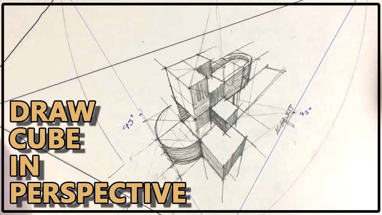 Principles of cube drawing in 3points perspective | Принципы построения ...
