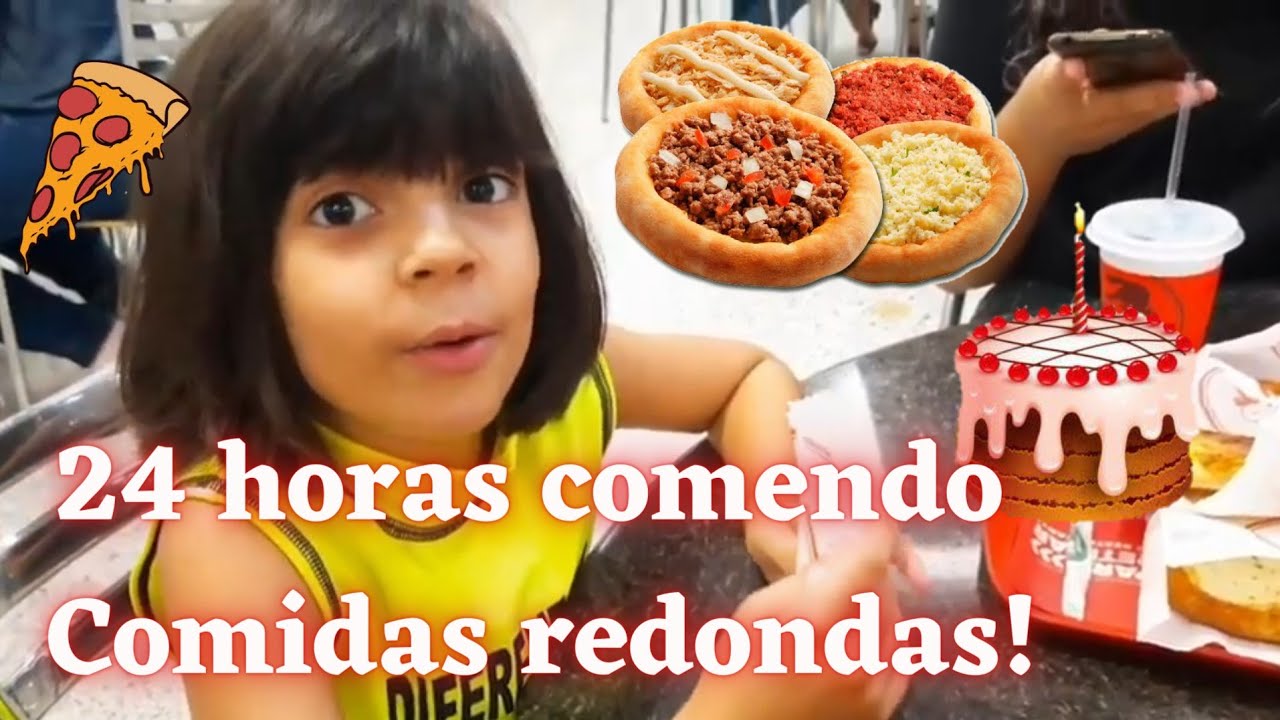 24 horas comendo comidas redondas! - YouTube