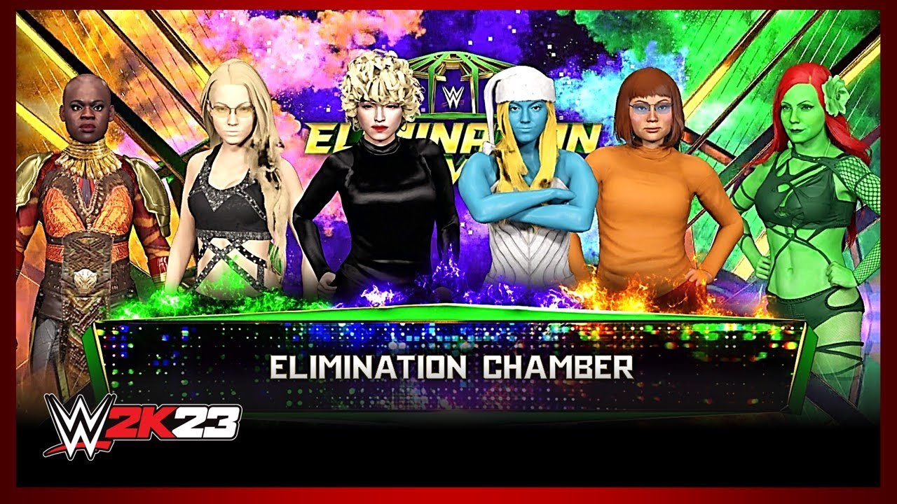 6-WOMAN ELIMINATION CHAMBER (random custom characters) | WWE 2K23 - YouTube