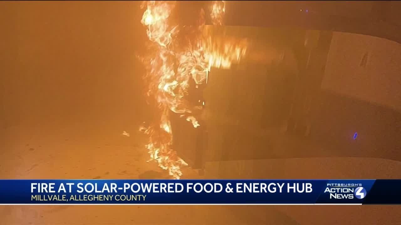 Fire at solar-powered Food & Energy Hub in Millvale - YouTube