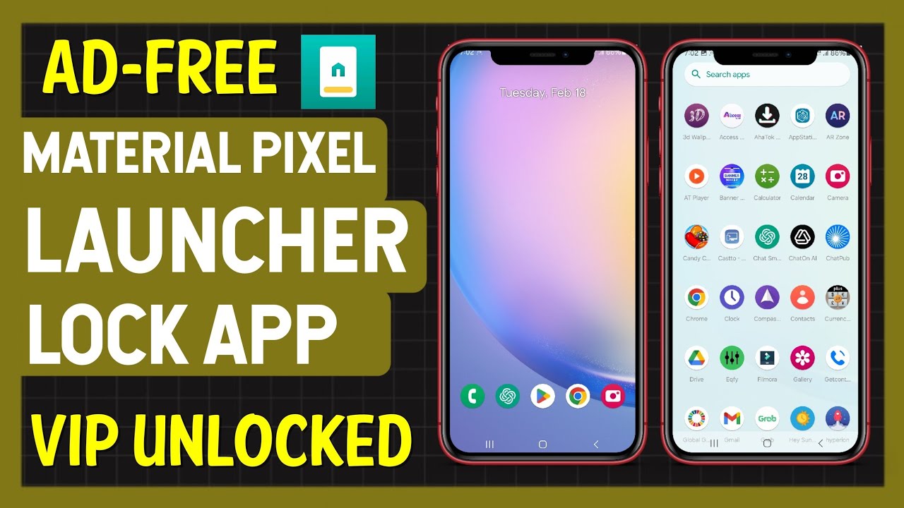 Best Free Material Pixel Launcher Lock App for Android - YouTube