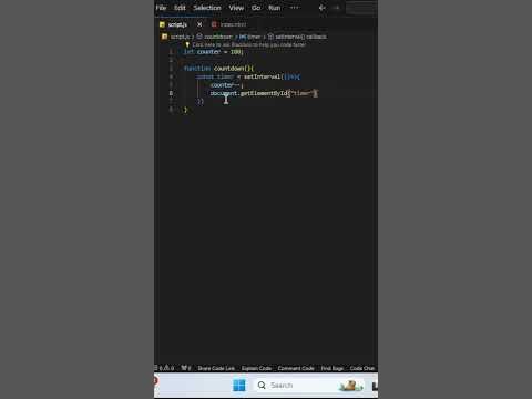 countdown in JavaScript #trending #coading #viralvideo #javascript #viral #shorts #shortsvideo ...