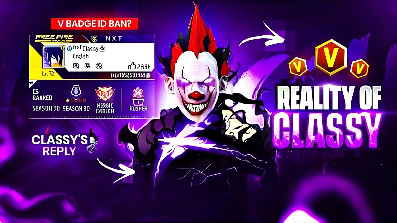 Why Class FF V-badge ID got banned Clarification from his side 💚🖤🤍 ...
