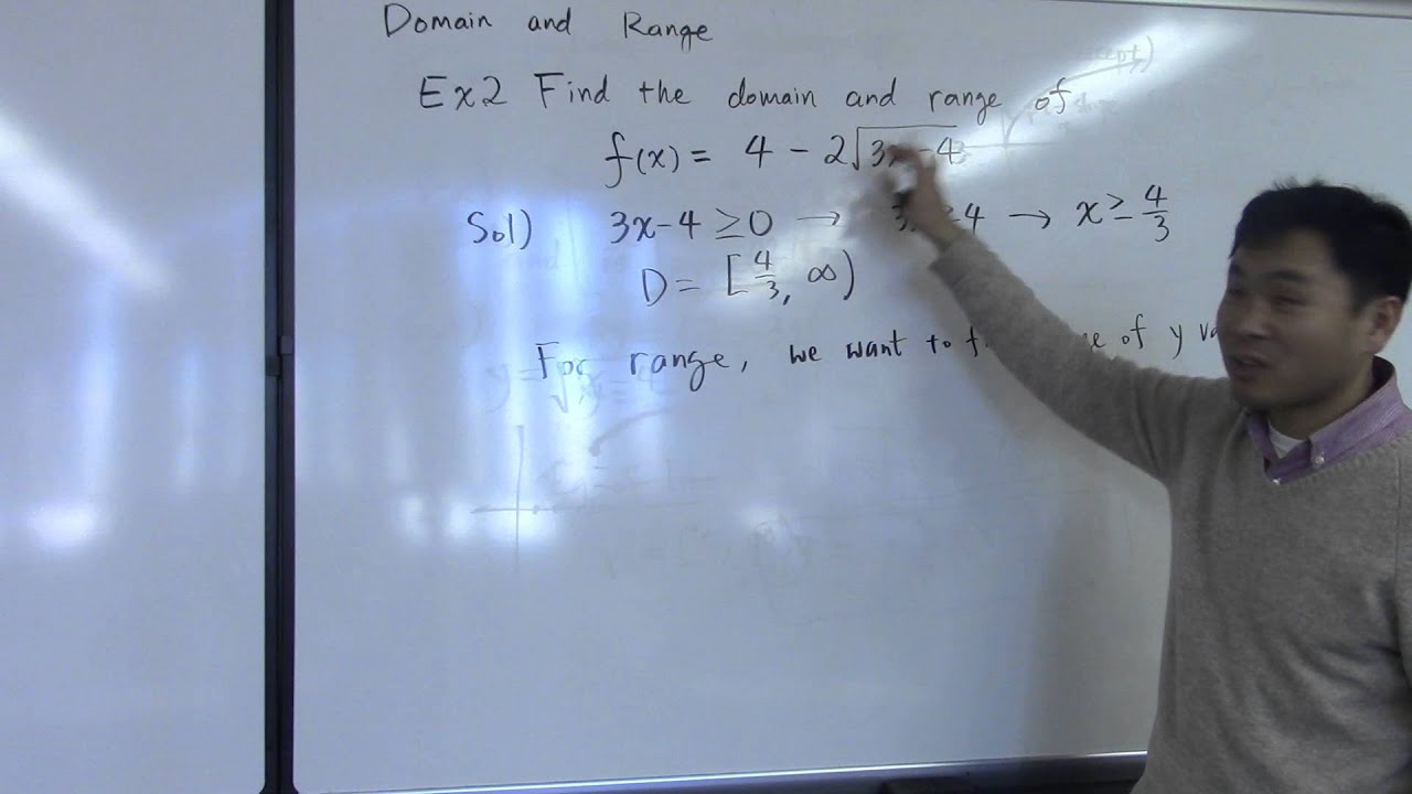 Calculus I Lec1-4 Domain and range of a square root function - YouTube