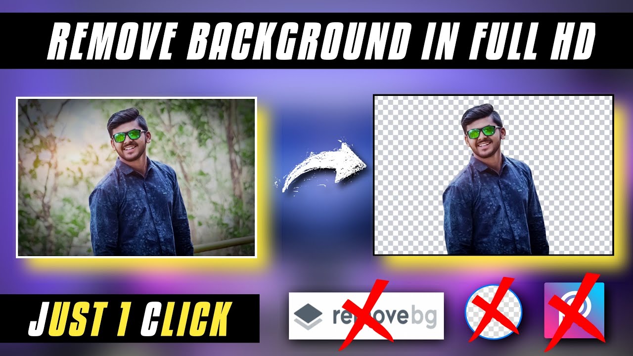 How to Remove Background in One Click - Full HD | Photo ka Background ...