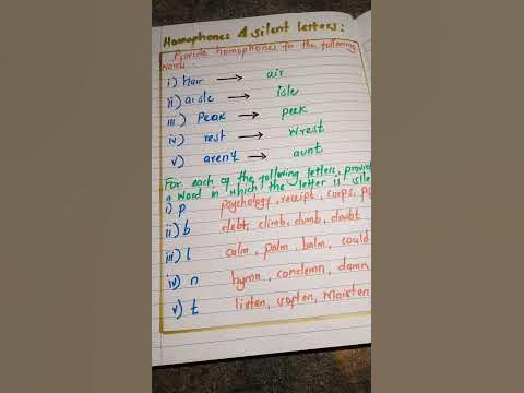Homophones and silent letters @englishplex - YouTube