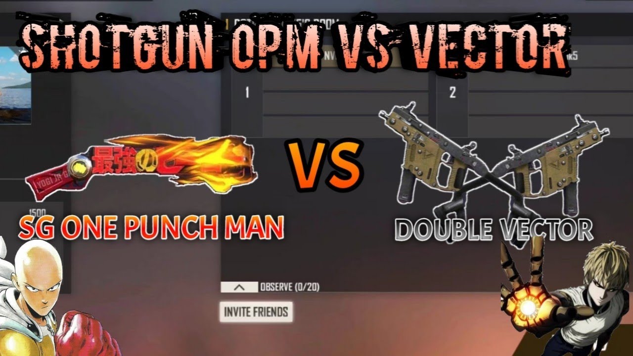 SHOTGUN ONE PUNCH MAN VS DOUBLE VECTOR SIAPAKAH YG MENANG?| FREE FIRE ...