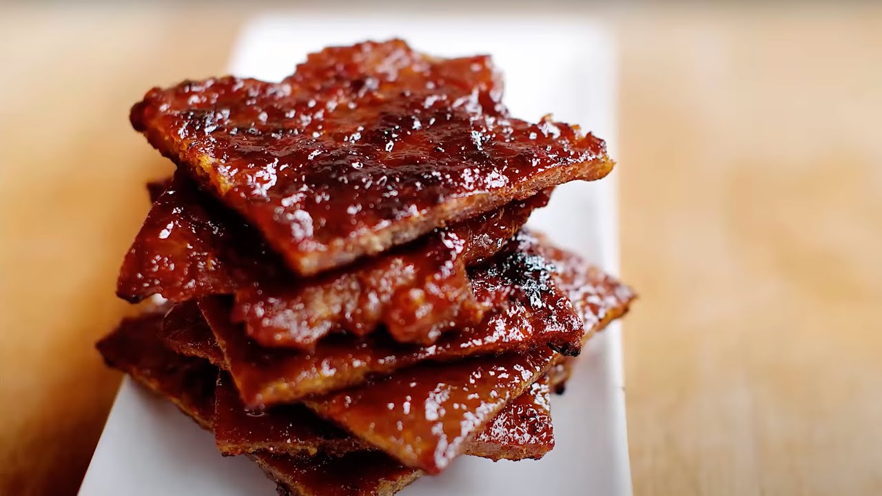 Oven Baked Bak Kwa (Chinese Pork Jerky) - 自制肉干 - YouTube