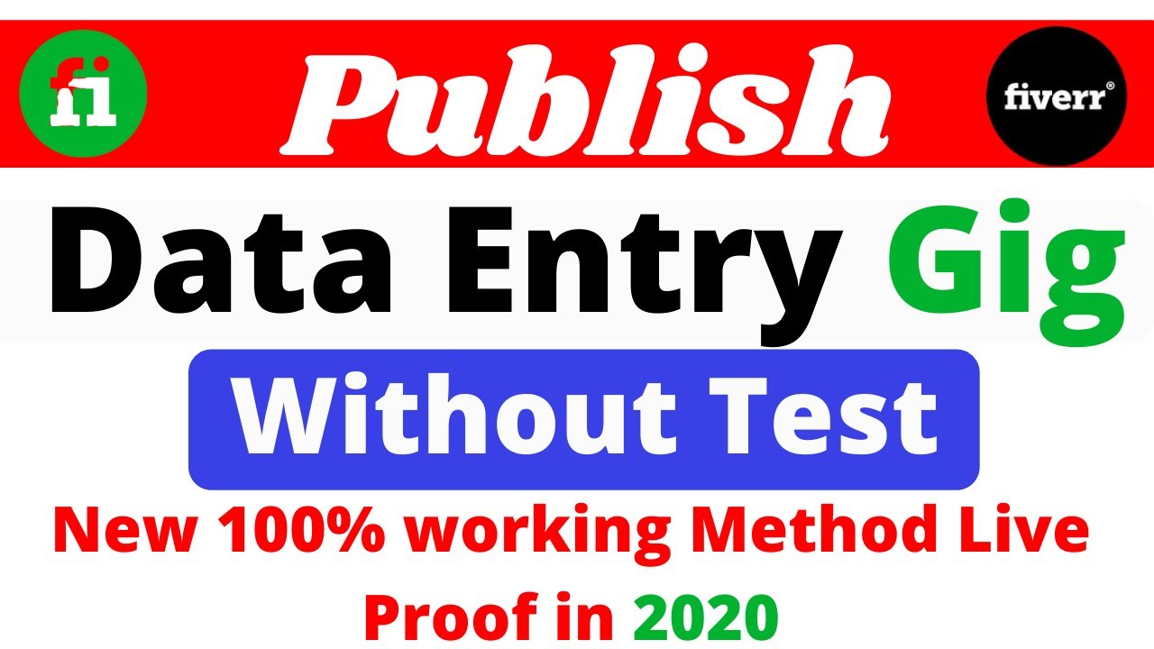 Publish Data Entry Gig without test 100% working 2020| Publish fiverr ...