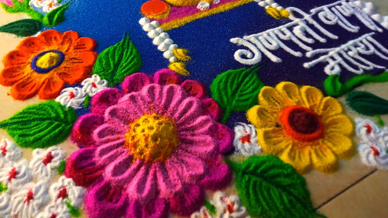 2022 best creative ganapti bappa rangoli design/easy rangoli design ...