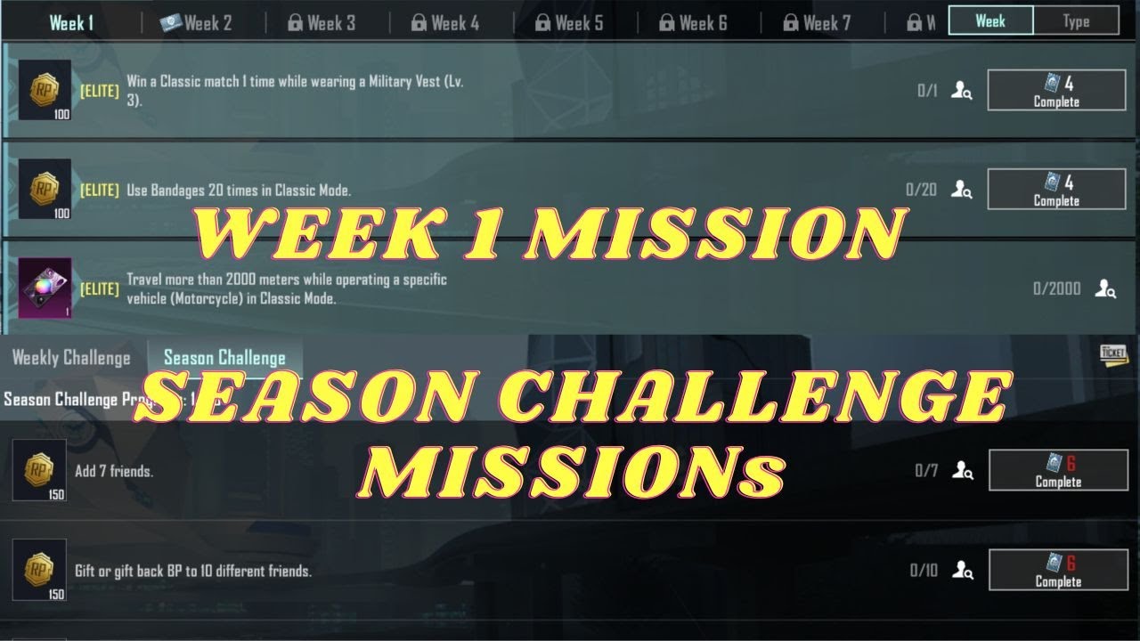 A1 Royal pass Week 1 Mission Explain | Season Challenge Point Explain ...