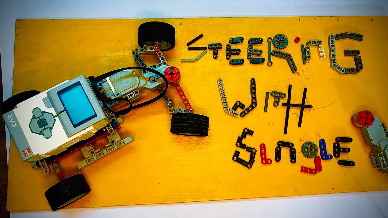 Ev3 REAR WHEEL DRIVE CAR ; Single motor drive with steering mechanism # ...