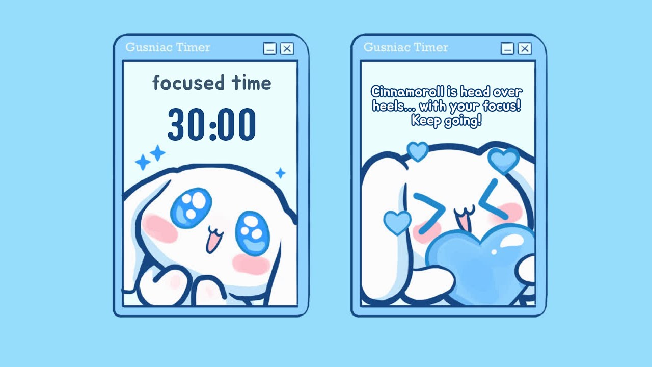 Study With Me & Bunny 💙 | 30/10 Pomodoro Timer • Cute Lofi Playlist ...