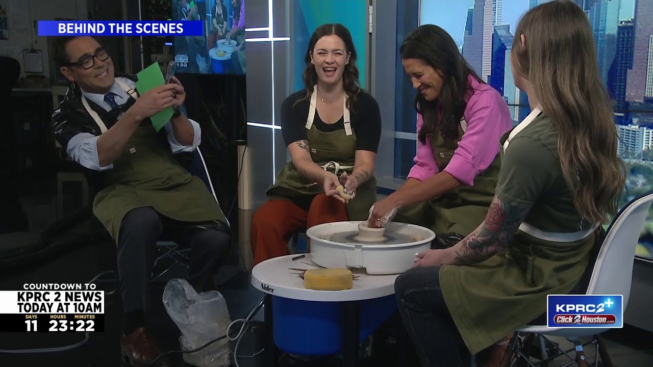 Owen and Sofia get a pottery lesson from HTX Clay - YouTube