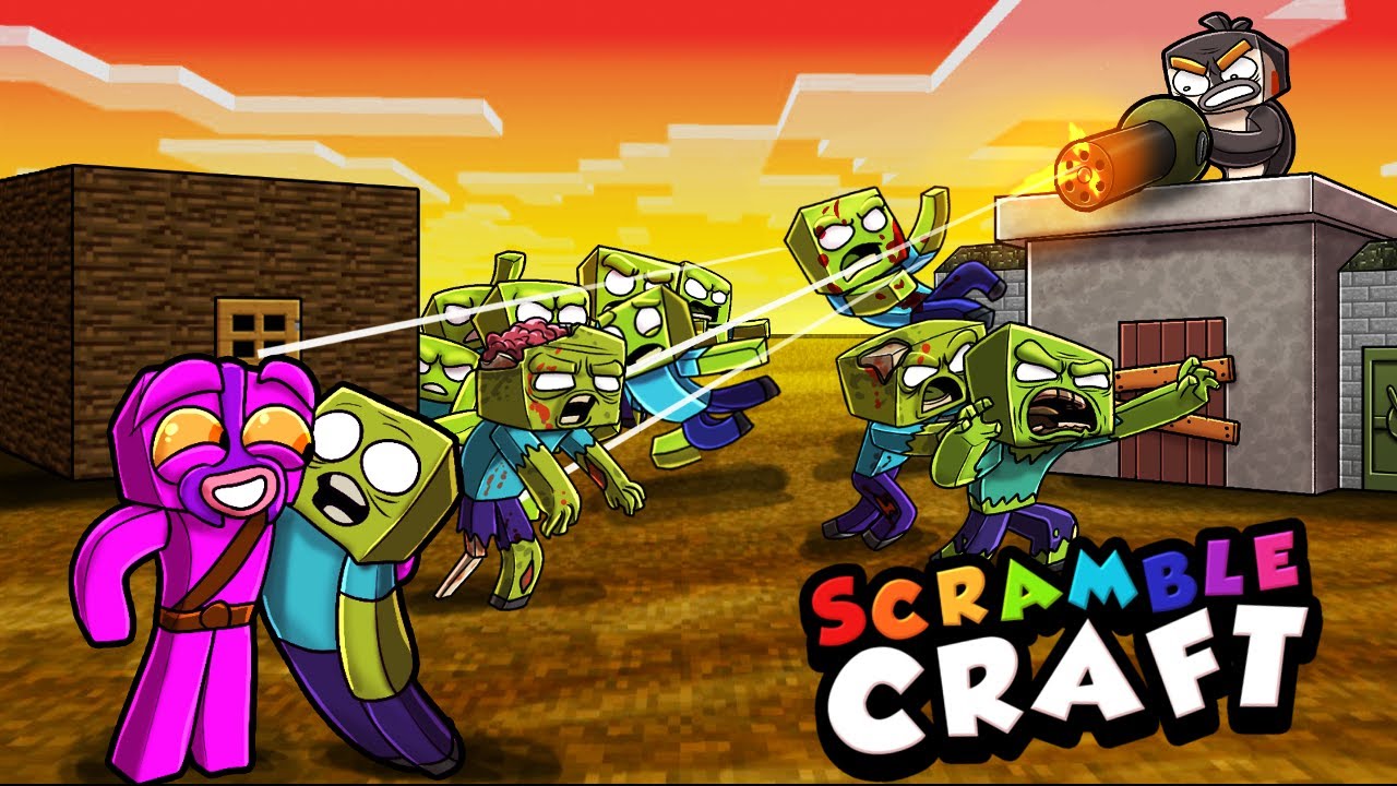 I Start a ZOMBIE APOCALYPSE in Minecraft! (Scramble Craft) - YouTube