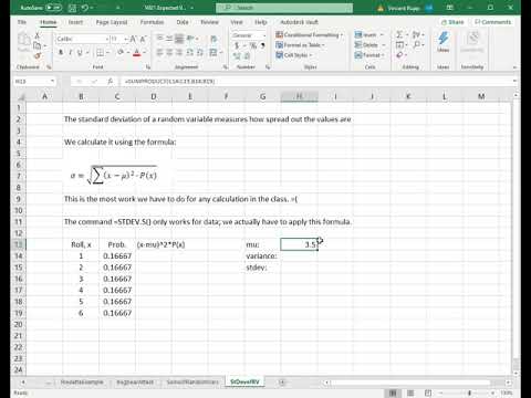 StDev of a random variable - YouTube