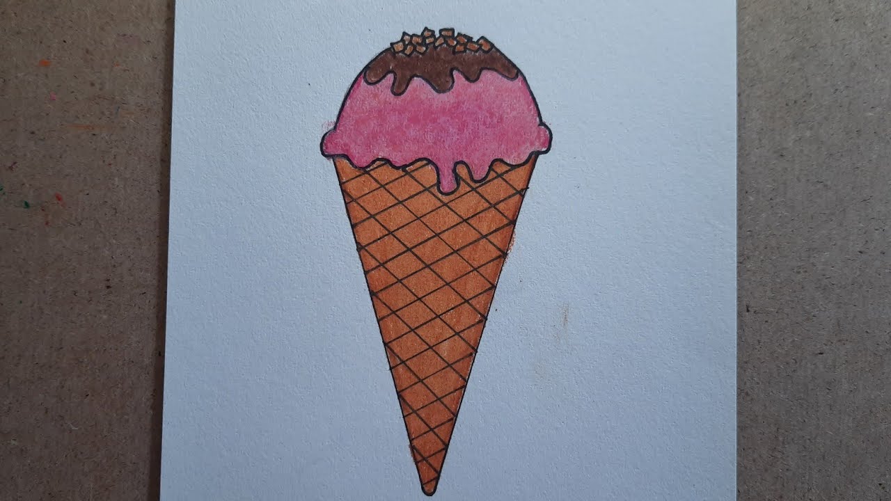 How to draw Ice-cream l How to paint Ice-cream l easy Icecream step-by ...