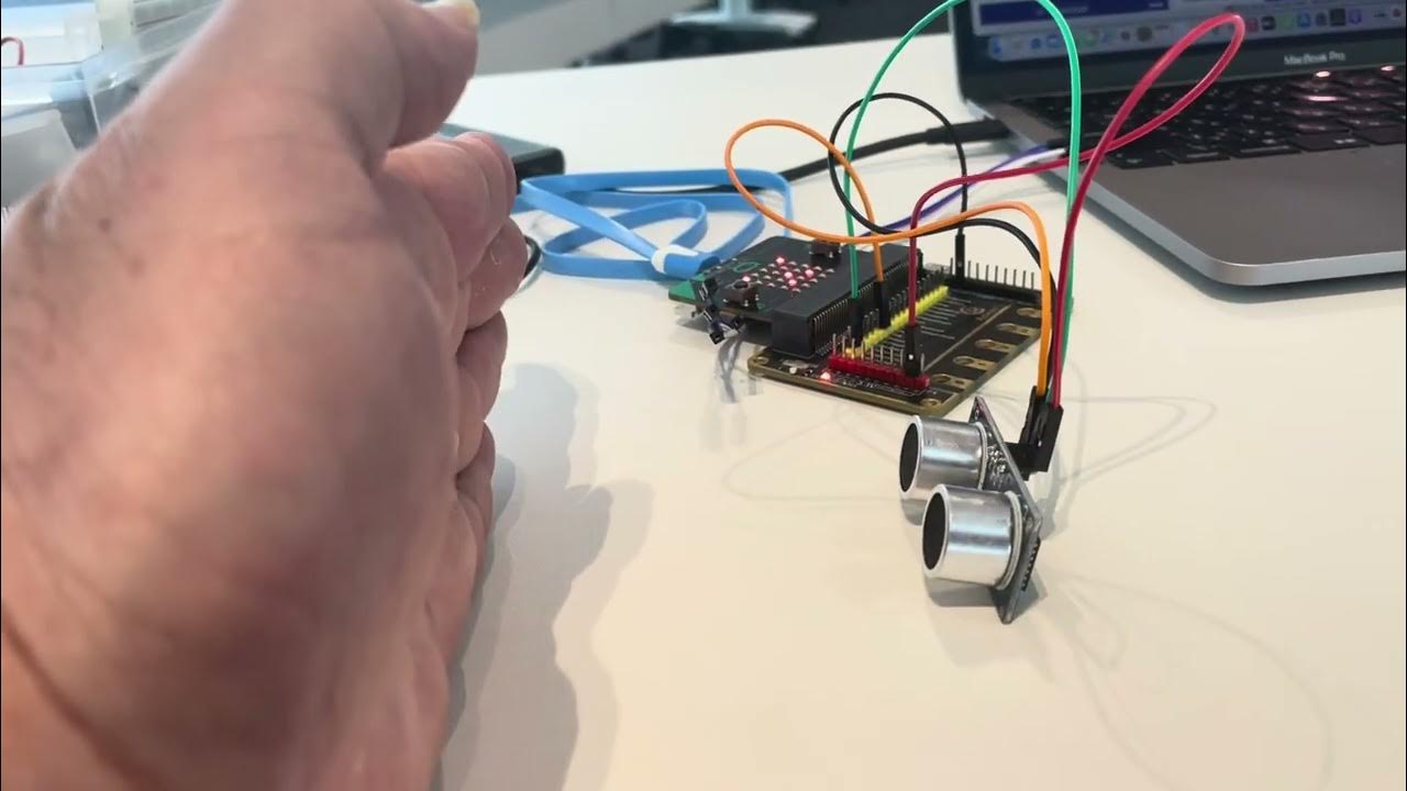 Microbit sonar sensor with conditionals - YouTube
