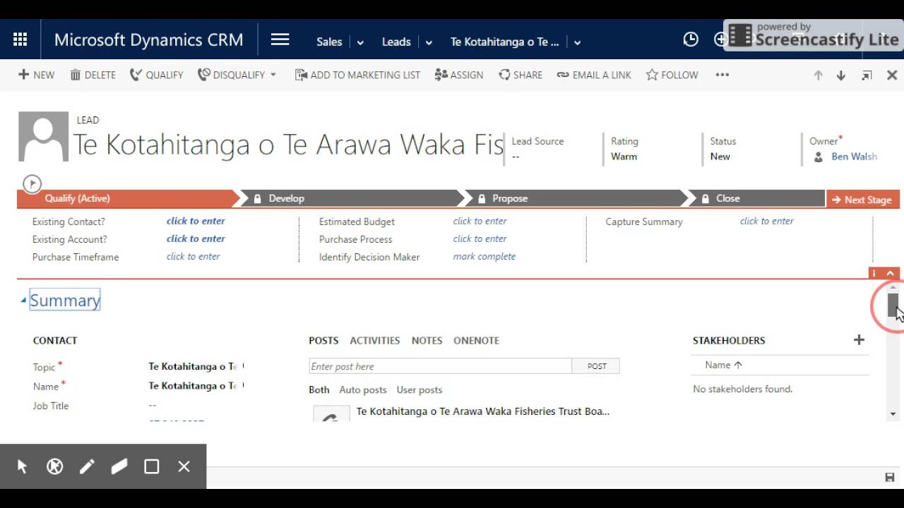 Microsoft Dynamics CRM Online 2016 - Create a Lead - YouTube