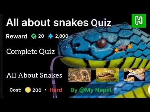 Explore Pets Animals and Nature Quiz | All About Snakes Quiz Answers ...