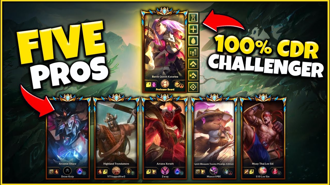 5 Pro Players vs 1 Challenger with 100% CDR (1v5) - League of Legends ...