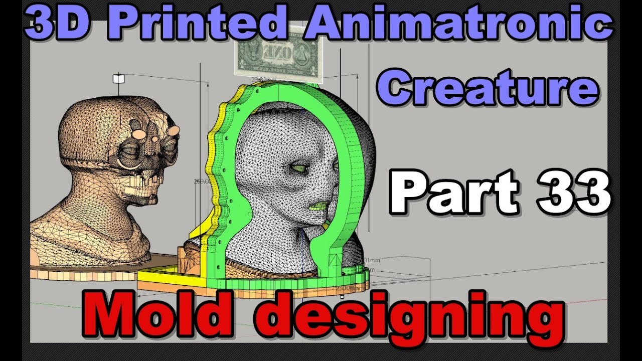 3D Printed Animatronic Creature Part 33 Mold designing - YouTube