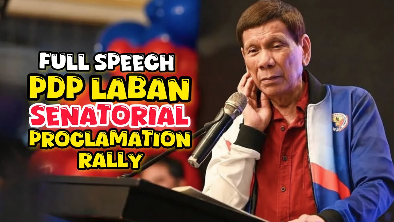 FPRRD PDP-LABAN SENATORIAL PROCLAMATION RALLY FULL SPEECH! - YouTube