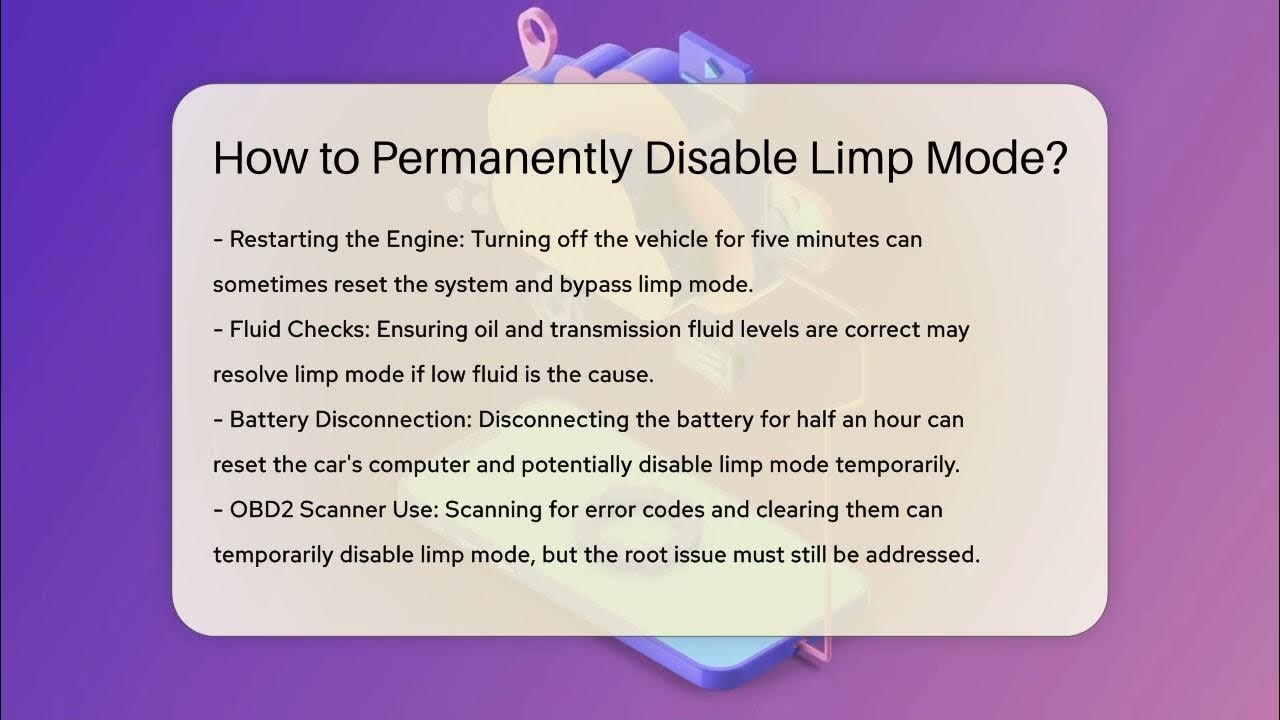 How to Permanently Disable Limp Mode? - LearnToDIY360.com - YouTube