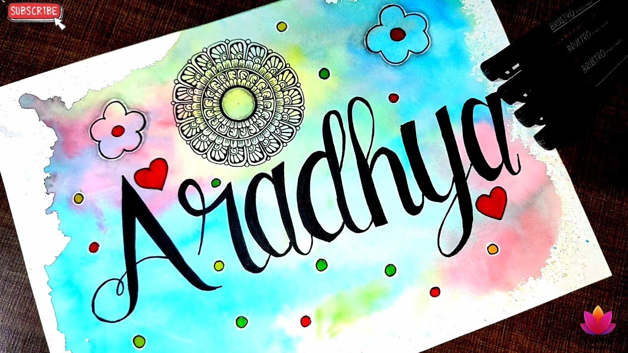 Aradhya Name Art | Mandala Drawing for Beginners | Name Mandala Art ...