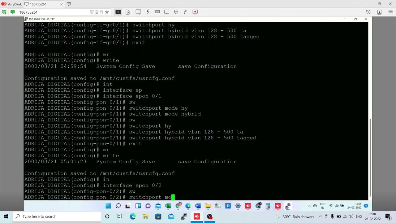 how to configure Syrotech OLT VLAN add through putty . - YouTube
