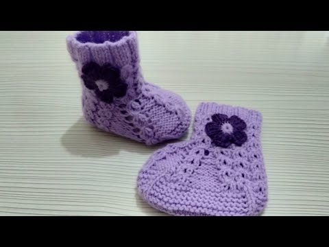 Bayb booties model with two skewers/Kahve çekirdeği örnekli bebek bot patik yapılışı