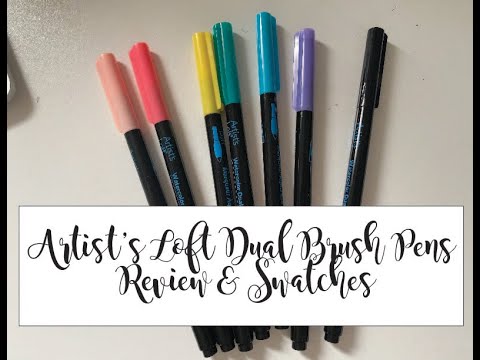 Artist's Loft Dual Brush Pen Review & Full Swatches - YouTube