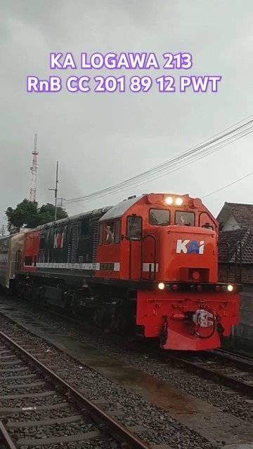 KEBERANGKATAN KA LOGAWA 213 RnB CC 201 89 12 PWT STASIUN SIDOARJO - YouTube