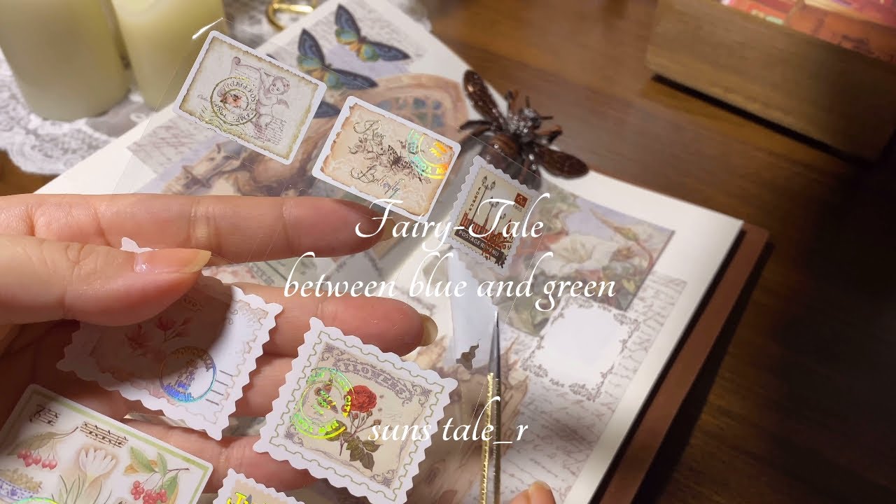 [𝐀𝐒𝐌𝐑] 빈티지다꾸 | 블루와 그린 사이, 𝖥𝖺𝗂𝗋𝗒 𝖳𝖺𝗅𝖾 | 𝟒𝐊 | Vintage Journal | Tingle ...