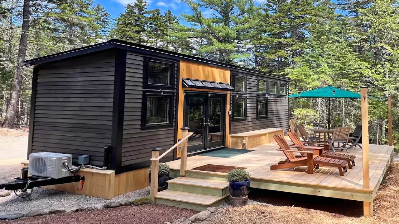 Absolutely Gorgeous Black Tiny House at The Heart of Mount Desert Island - YouTube