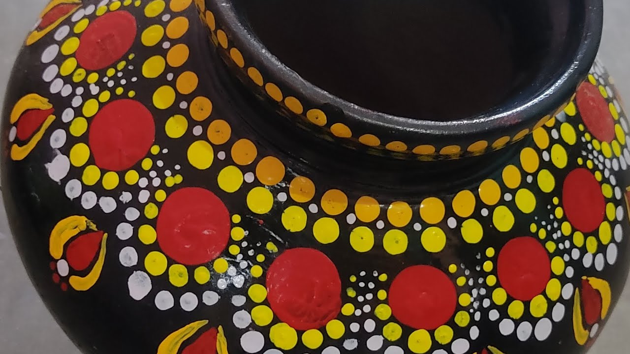 painting on pot || pot decoration || loving art.. - YouTube
